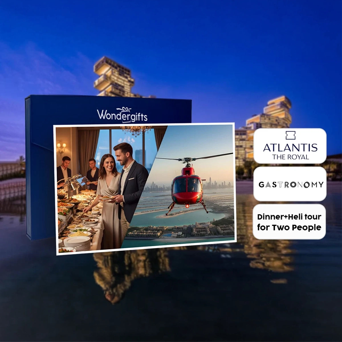 Helicopter Flight with Atlantis the Royal Dinner for 2 | Wondergifts.ae